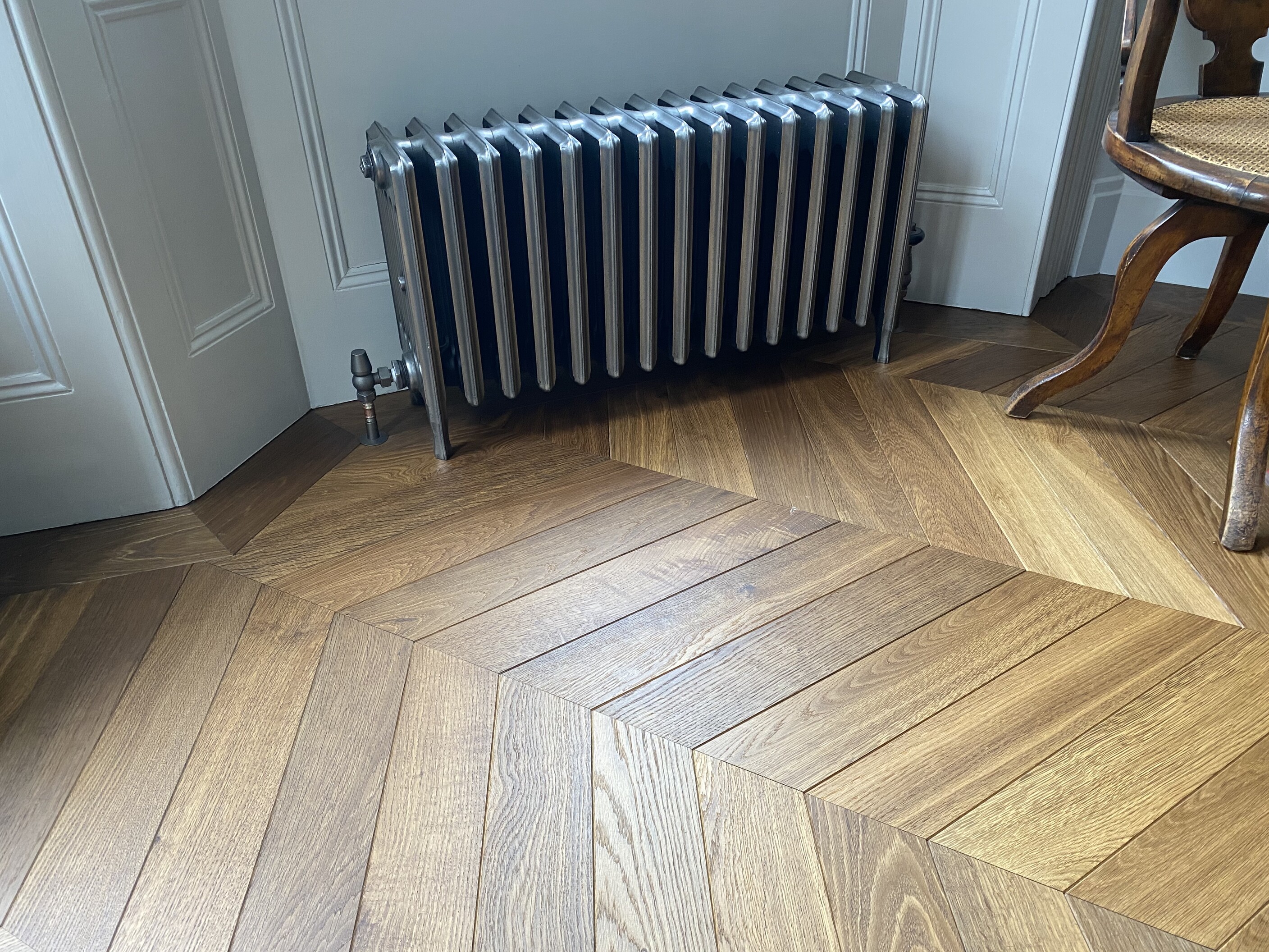 Chevron Engineered Wood Flooring - Waxed Floors